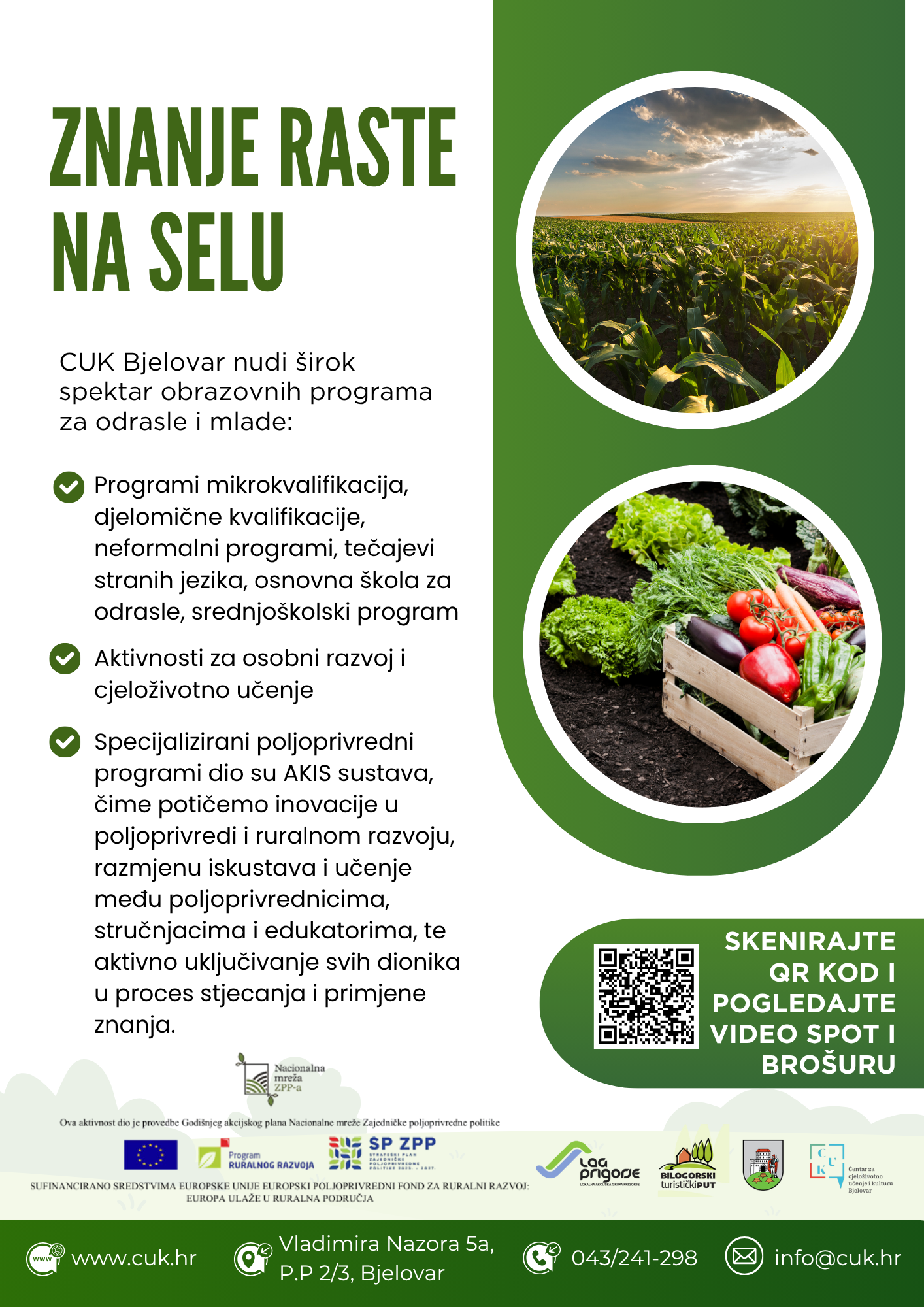 Letak - Znanje raste na selu! - CUK Bjelovar