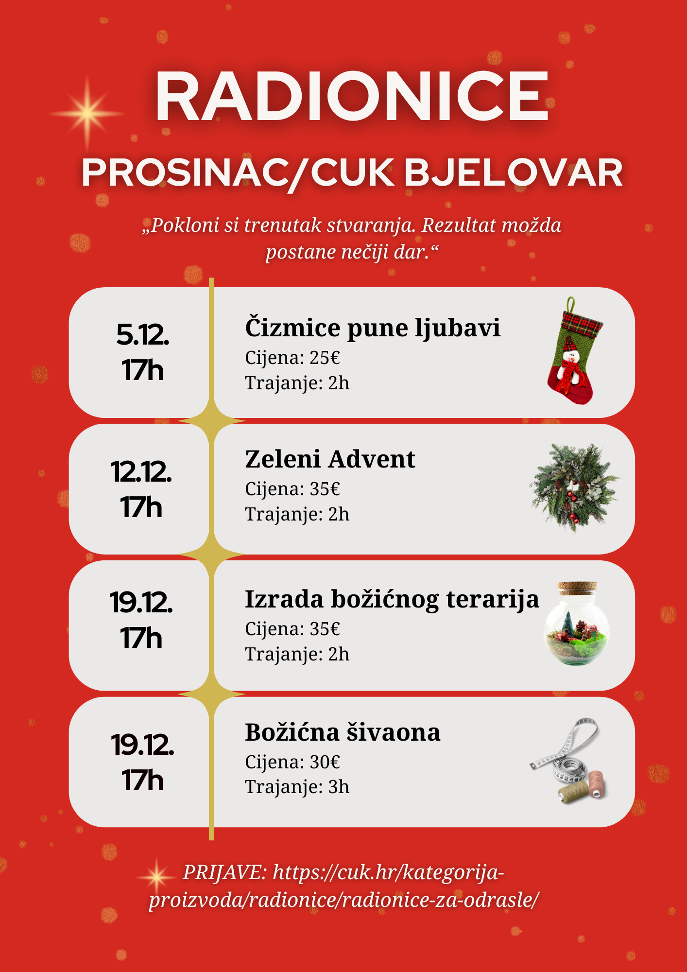 Božićne after work radionice🎄 - CUK Bjelovar